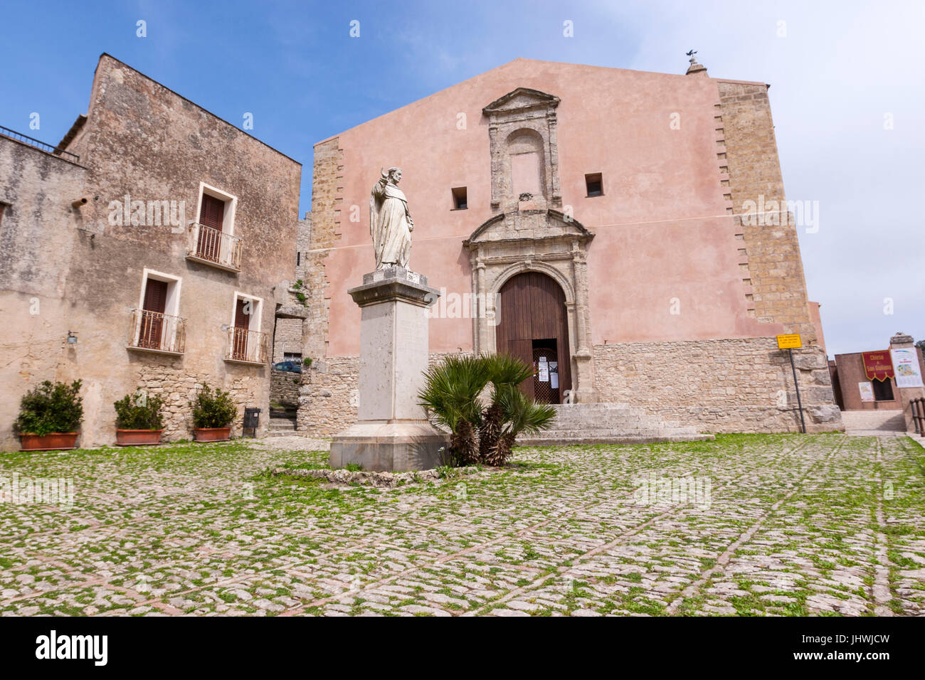 San Giuliano church, Chiesa, Beato Alberto statue, Erice, Sicily, Italy ...