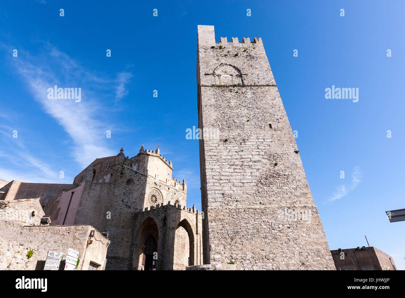 Tower Chiesa Madre, Chiesa Matrice, Erice, Sicily, Italy Stock Photo ...