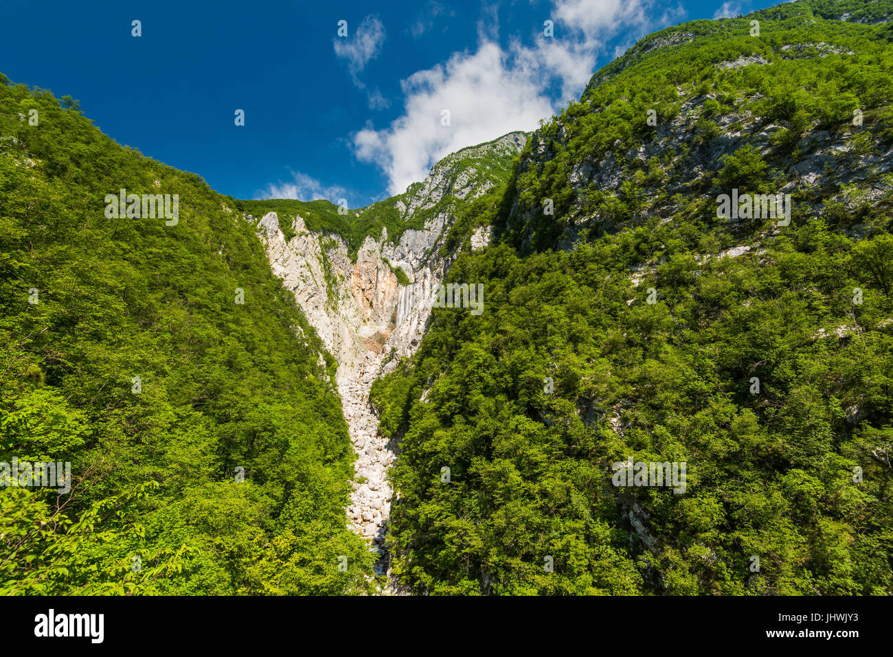 Boka waterfall in Slovenia Julian Alps, highest waterfall in entire ...