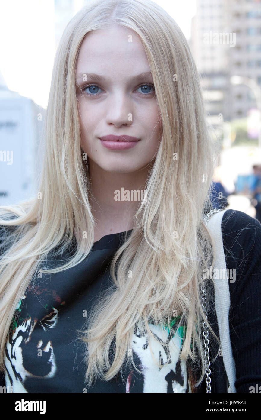 Professional Makeup beauty portrait of Fashion models during New York ...