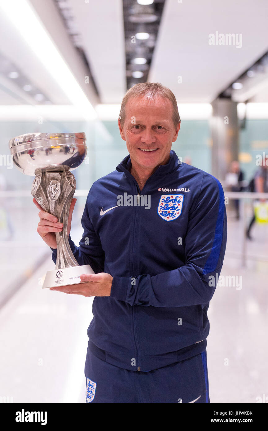 England under 19 Head coach Keith Downing at Heathrow Airport, London ...