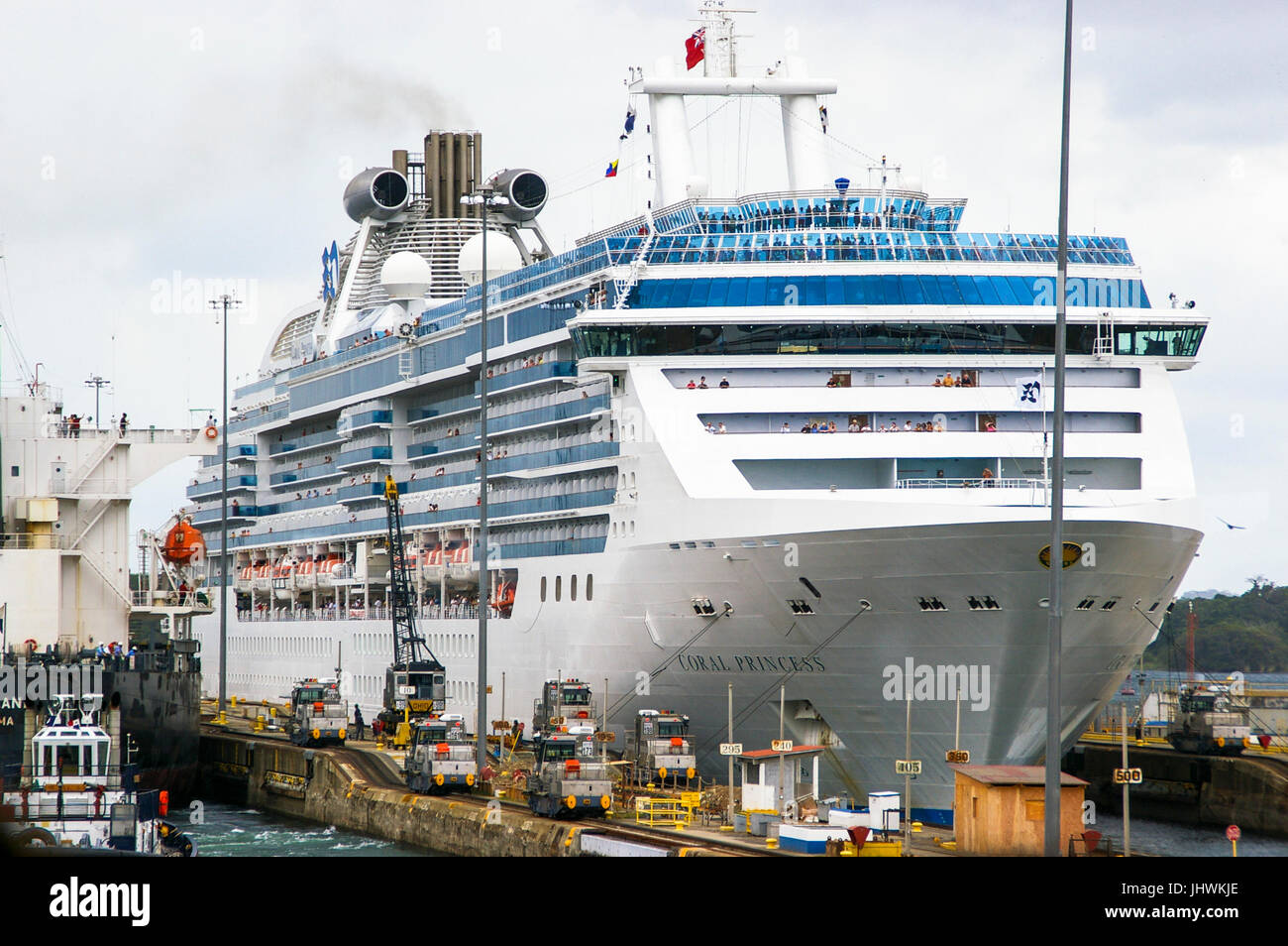 The Coral Princess Cruise ship in the Panama Canal Stock Photo - Alamy