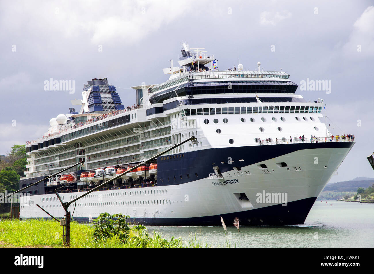 The Celebrity Infinity Cruise ship in the Panama Canal Stock Photo - Alamy