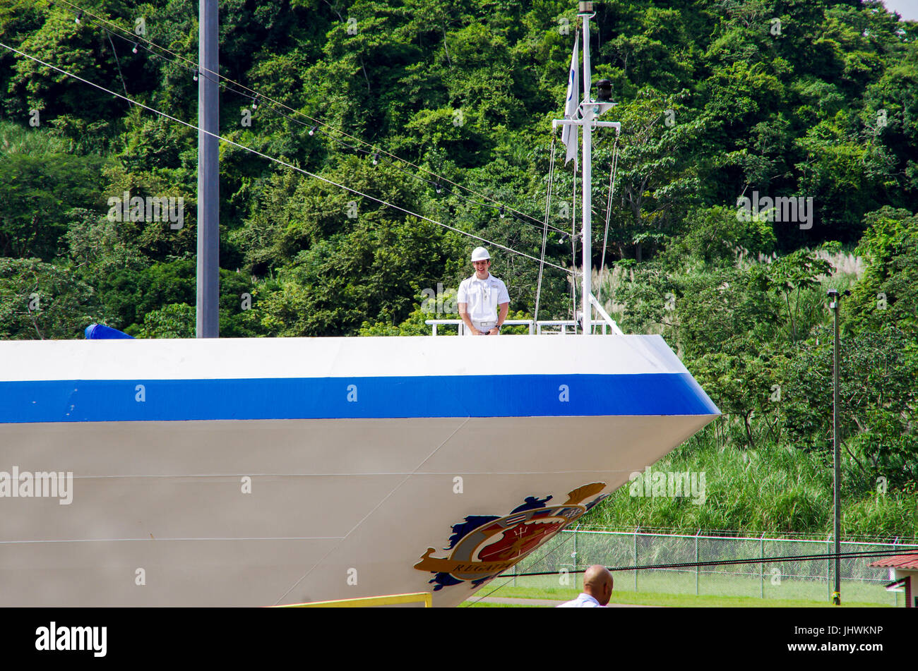 The MS Regatta Cruise ship of the Oceania Cruises in the Panama Canal ...