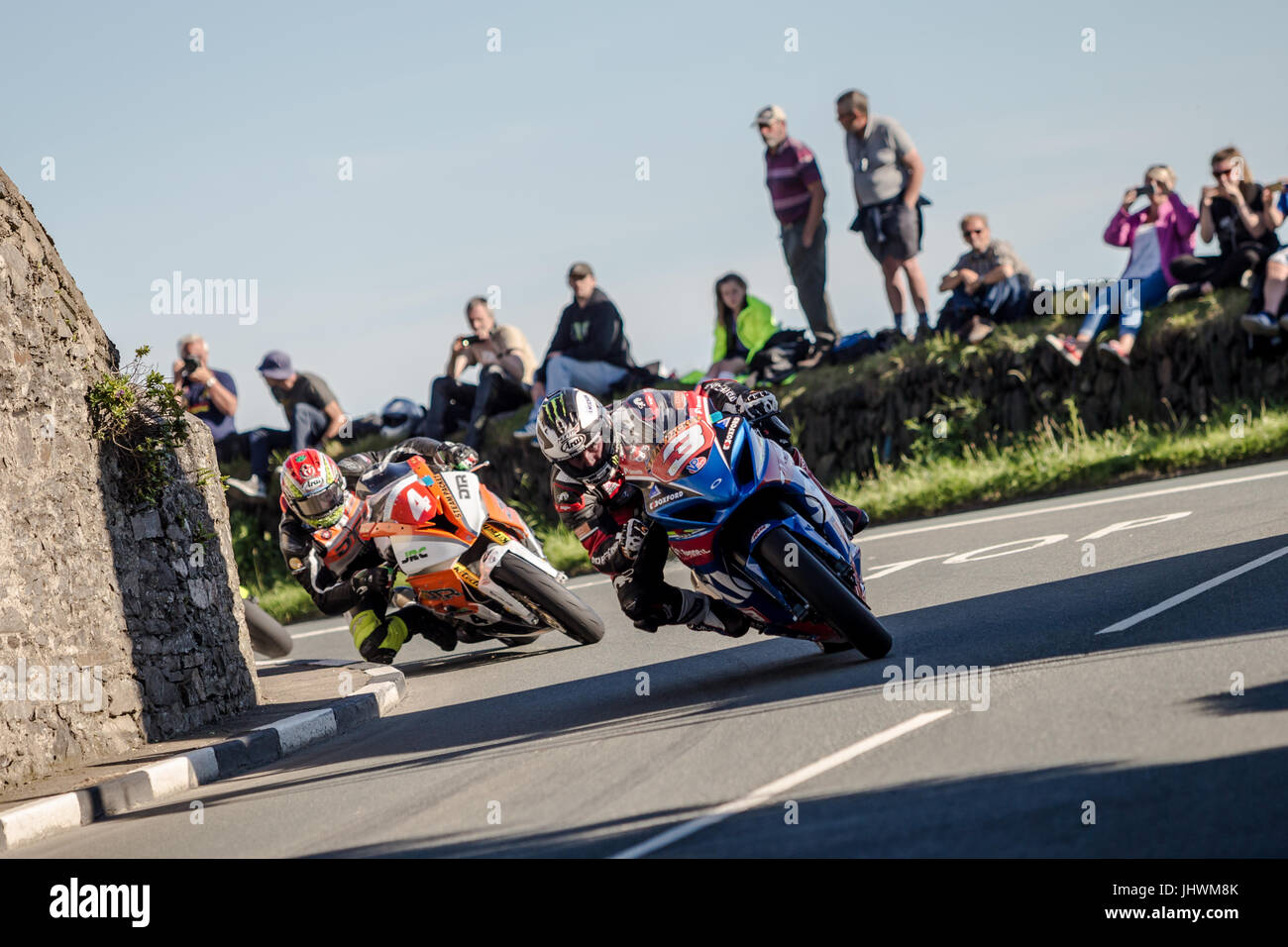 Road racing action from the Southern 100 2017, Isle of Man. Riders such ...