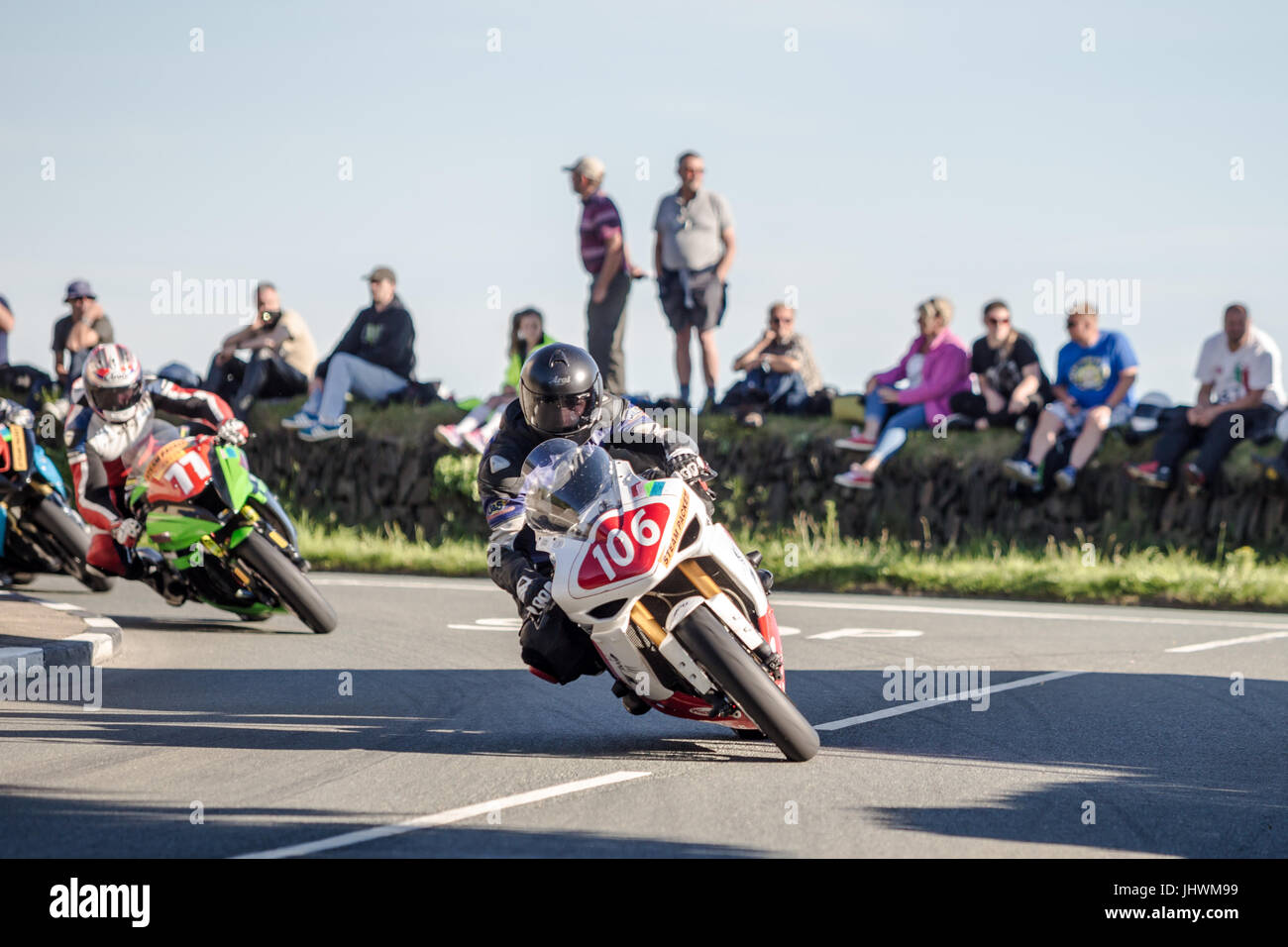 Road racing action from the Southern 100 2017, Isle of Man. Riders such ...