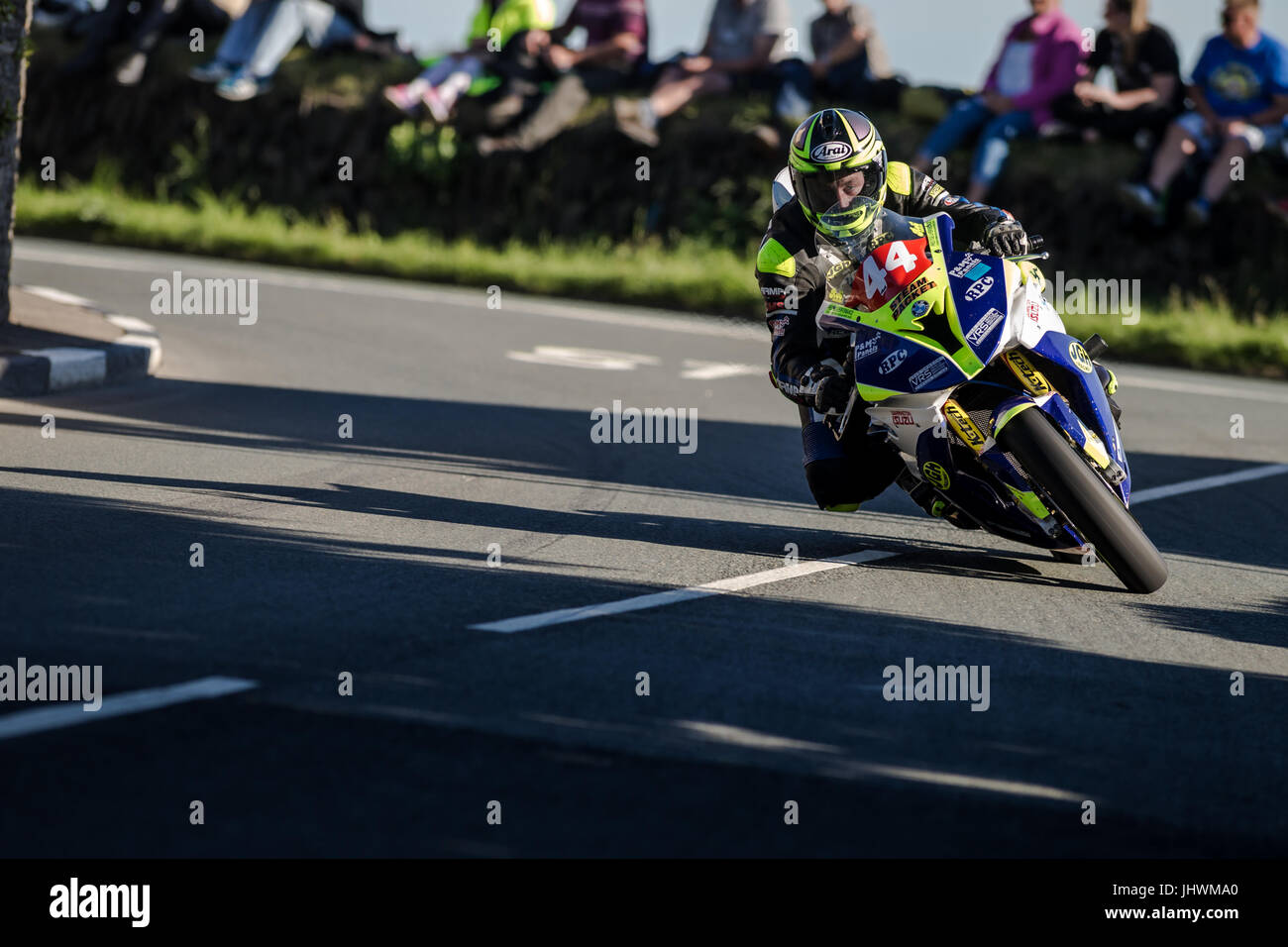 Road racing action from the Southern 100 2017, Isle of Man. Riders such ...