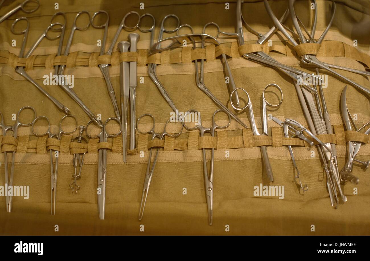 A surgical field kit, on display at the Surgical Sciences museum in ...