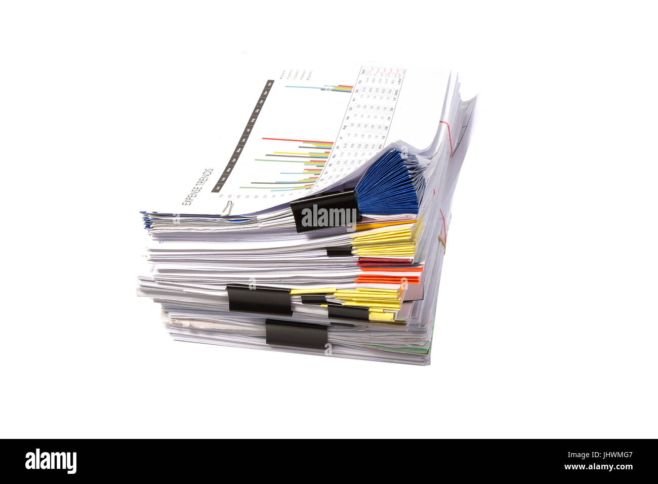 Stack of business papers isolated on white background Stock Photo - Alamy