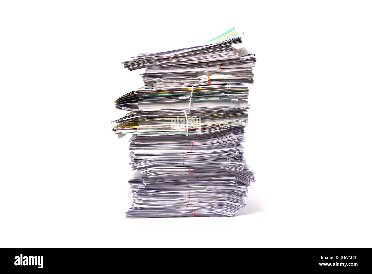Stack of business papers isolated on white background Stock Photo - Alamy