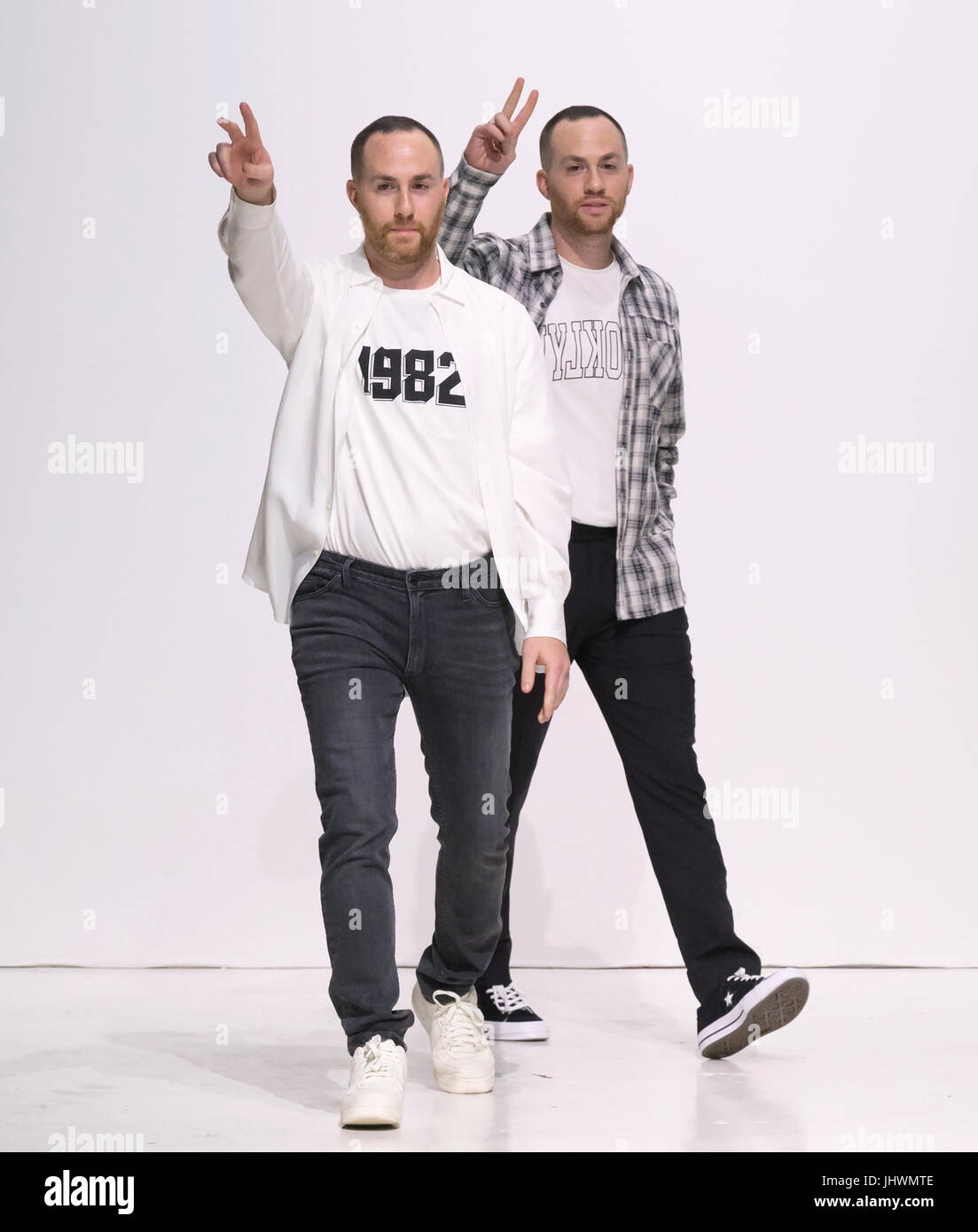 NEW YORK, NY - July 12, 2017: Designers Ariel Ovadia and Shimon Ovadia ...