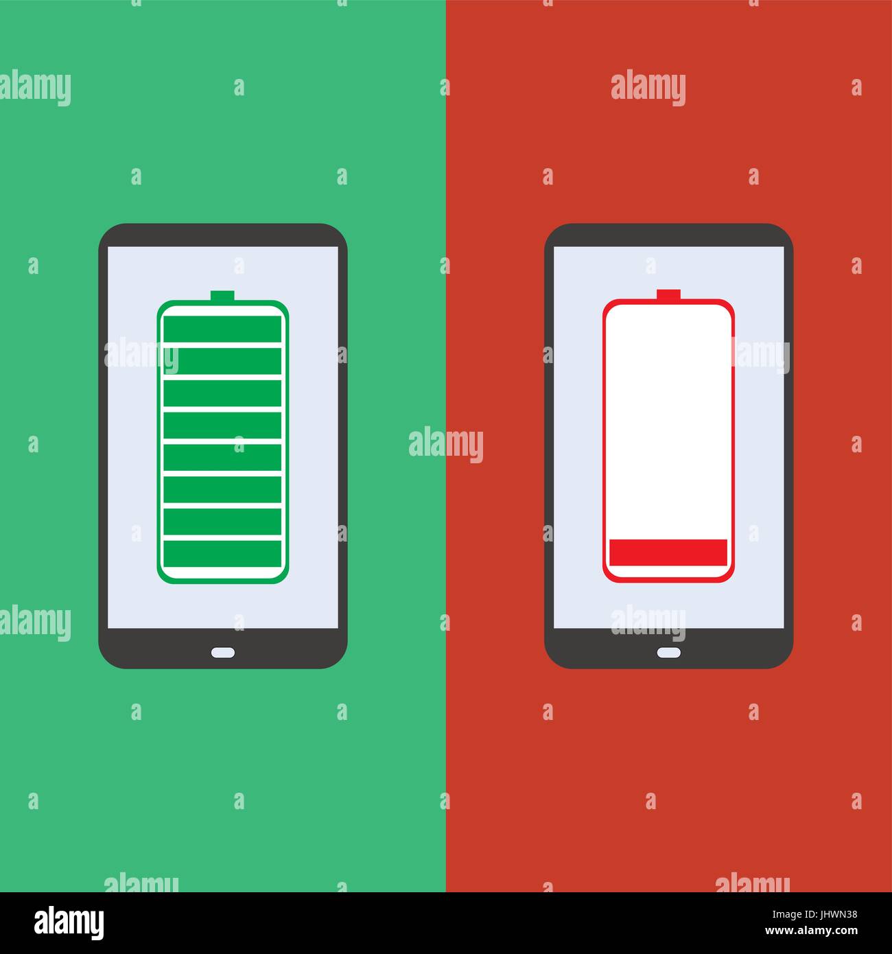 smartphone battery, flat design, vector Stock Vector Image & Art - Alamy