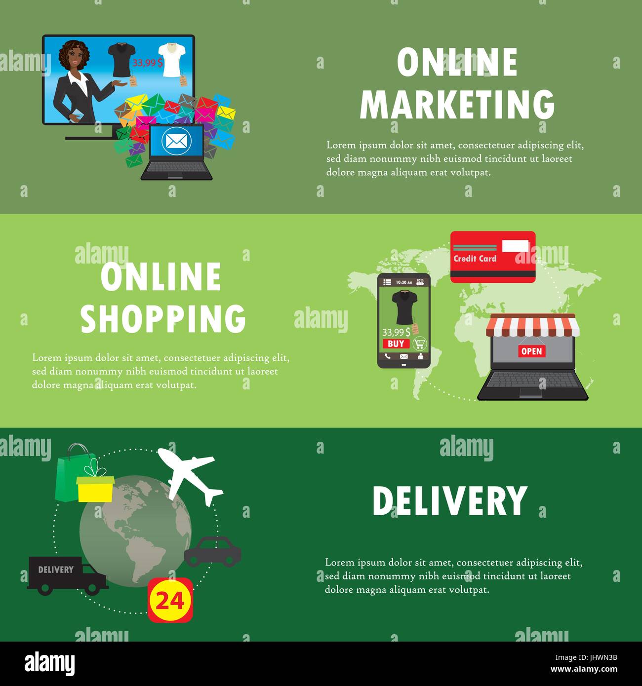 Business concept online shopping infographics hi-res stock photography ...