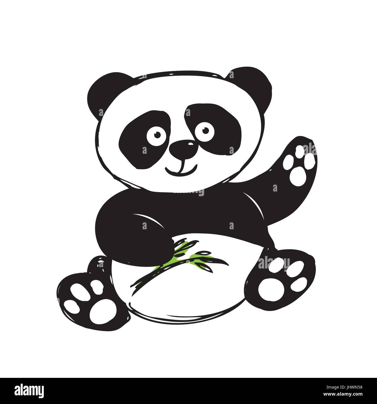 Little cute panda isolated on white Stock Vector Image & Art - Alamy