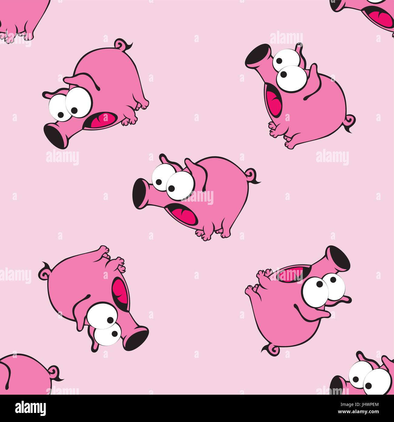 A background with scared pigs. Vector seamless pattern Stock Vector ...