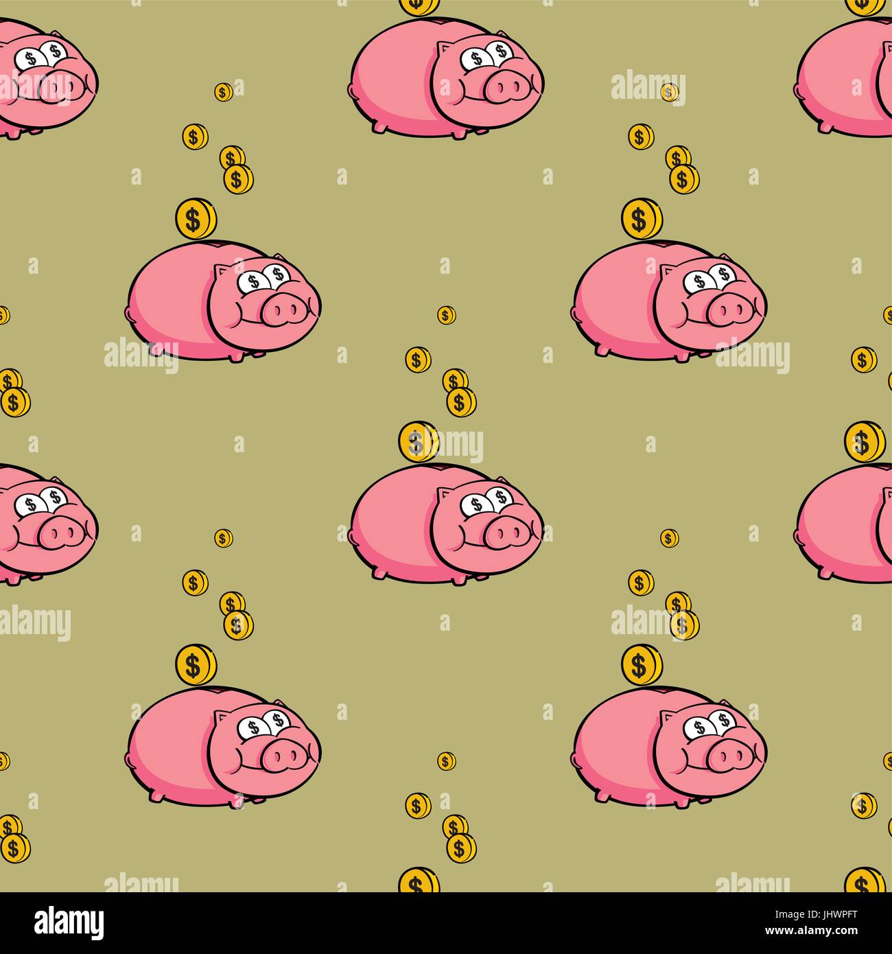 Seamless pattern with piggy bank . Seamless pattern can be used for ...
