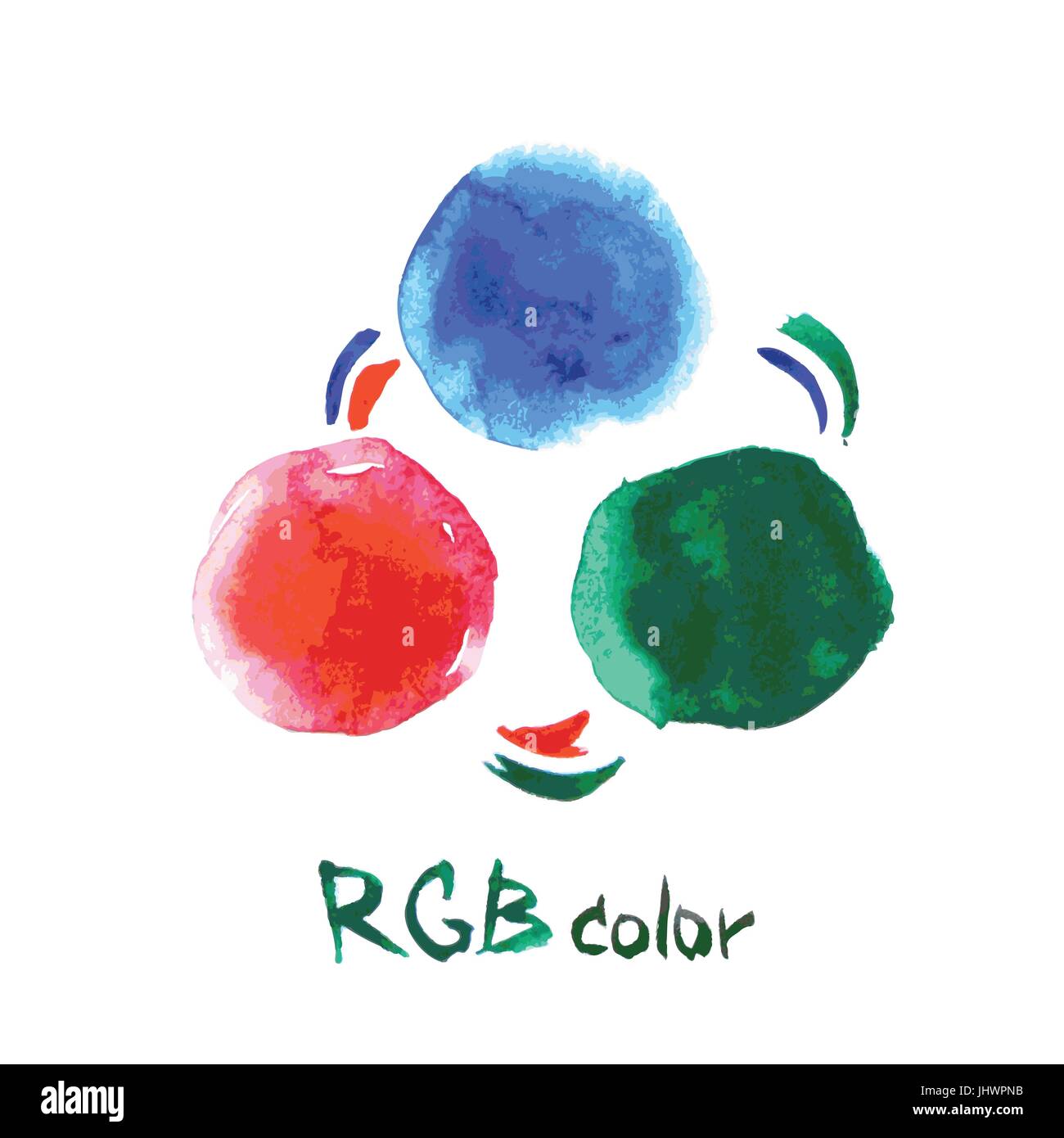 RGB color,watercolor, hand drawing, vector illustration Stock Vector ...