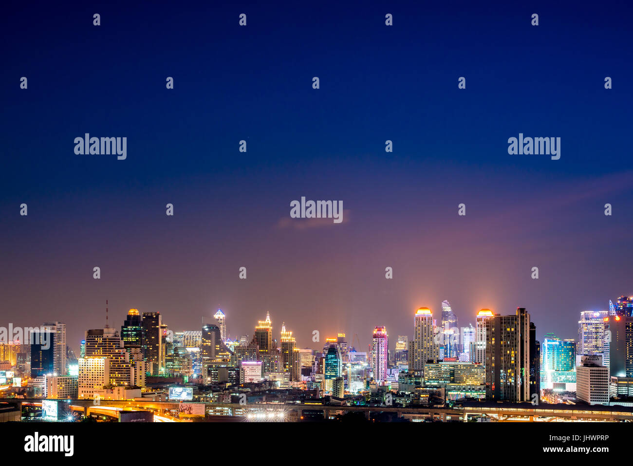 Modern building in night time background with copy-space Stock Photo ...