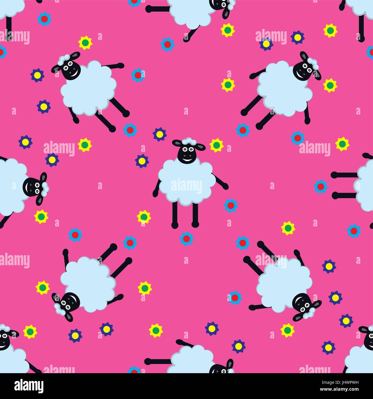 Seamless pattern with cute sheep . Seamless pattern can be used for ...