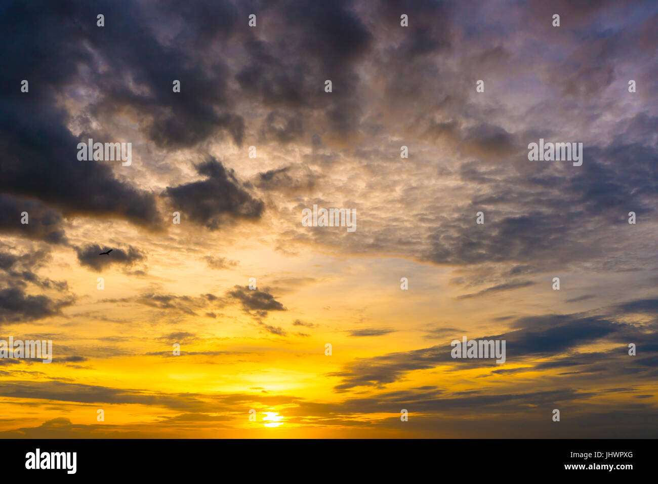 twilight colorful sky with sunlight shine behind background Stock Photo ...