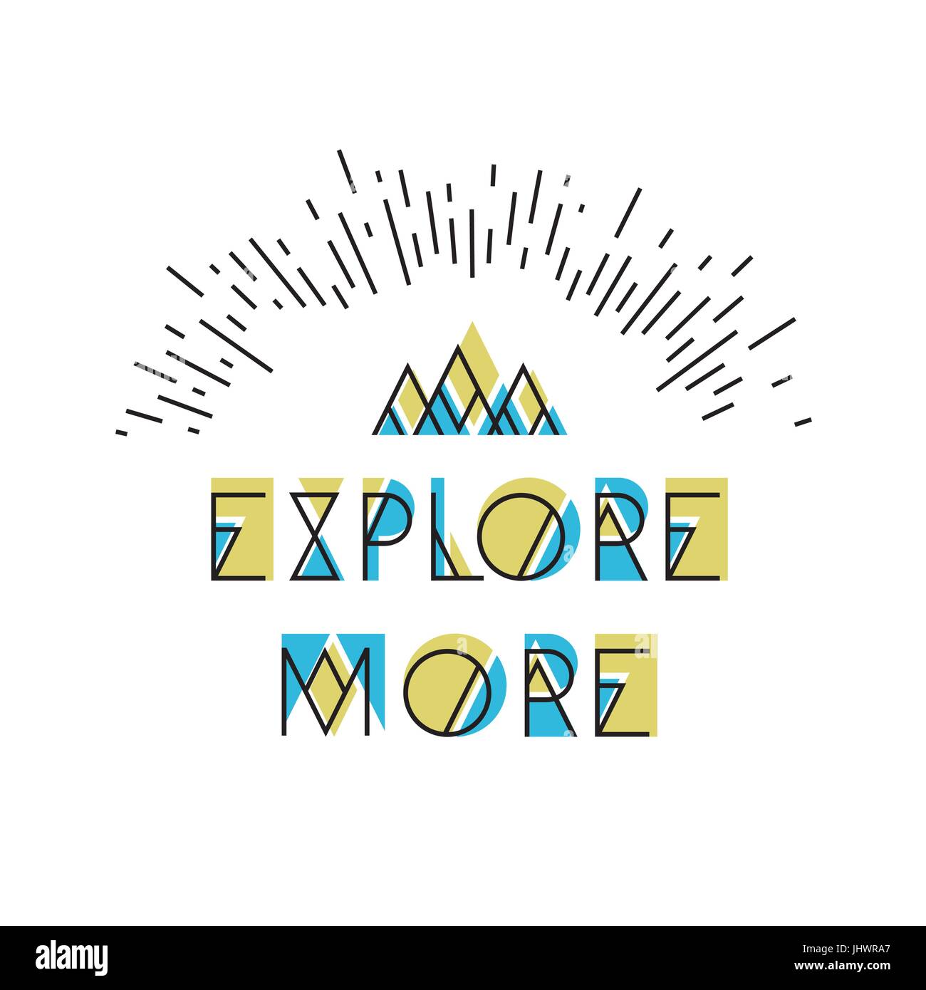 Explore More! Abstract Vector Icon. Wilderness typography with ...