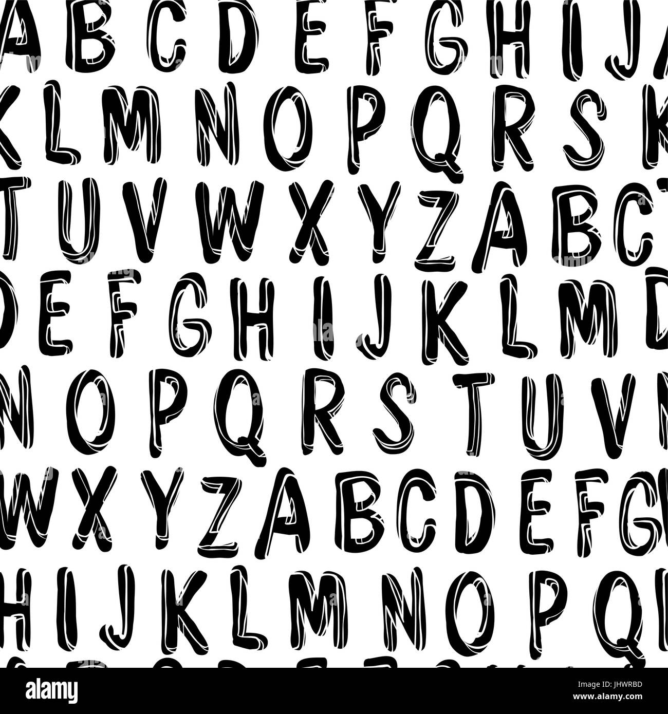 Hand Drawn Alphabet. Seamless Pattern Stock Vector Image & Art - Alamy