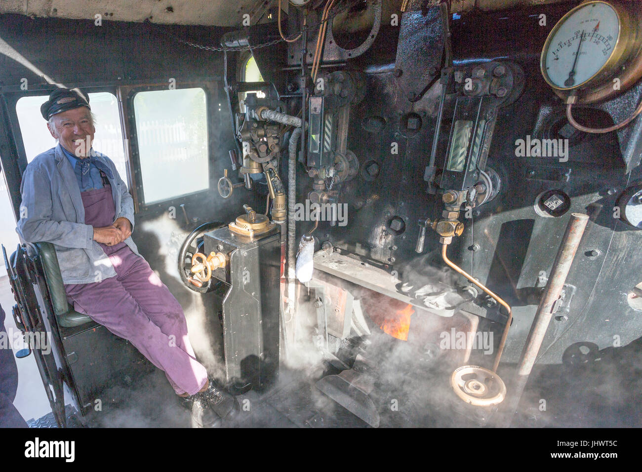 British steam train footplate hi-res stock photography and images - Alamy