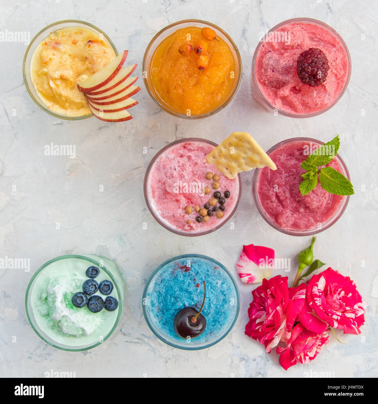 Different smoothie set Stock Photo - Alamy