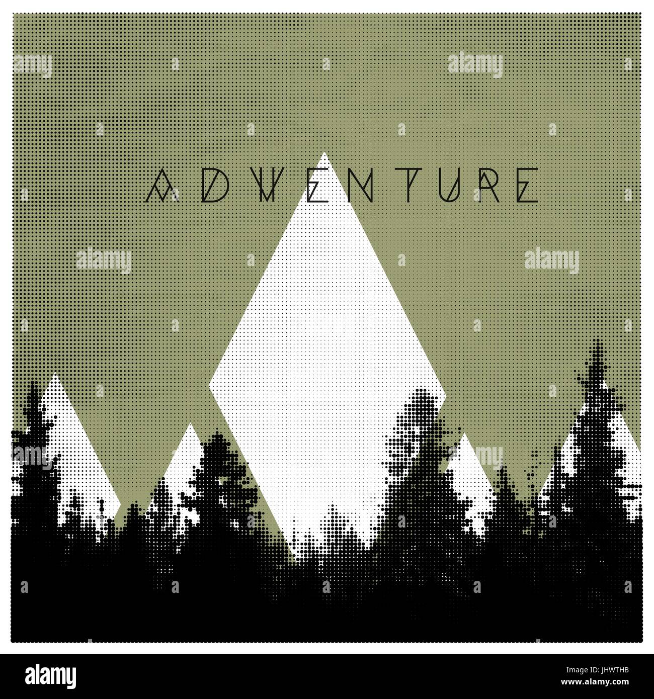 Forest Adventures Outdoor Background Concept. Halftone forest ...