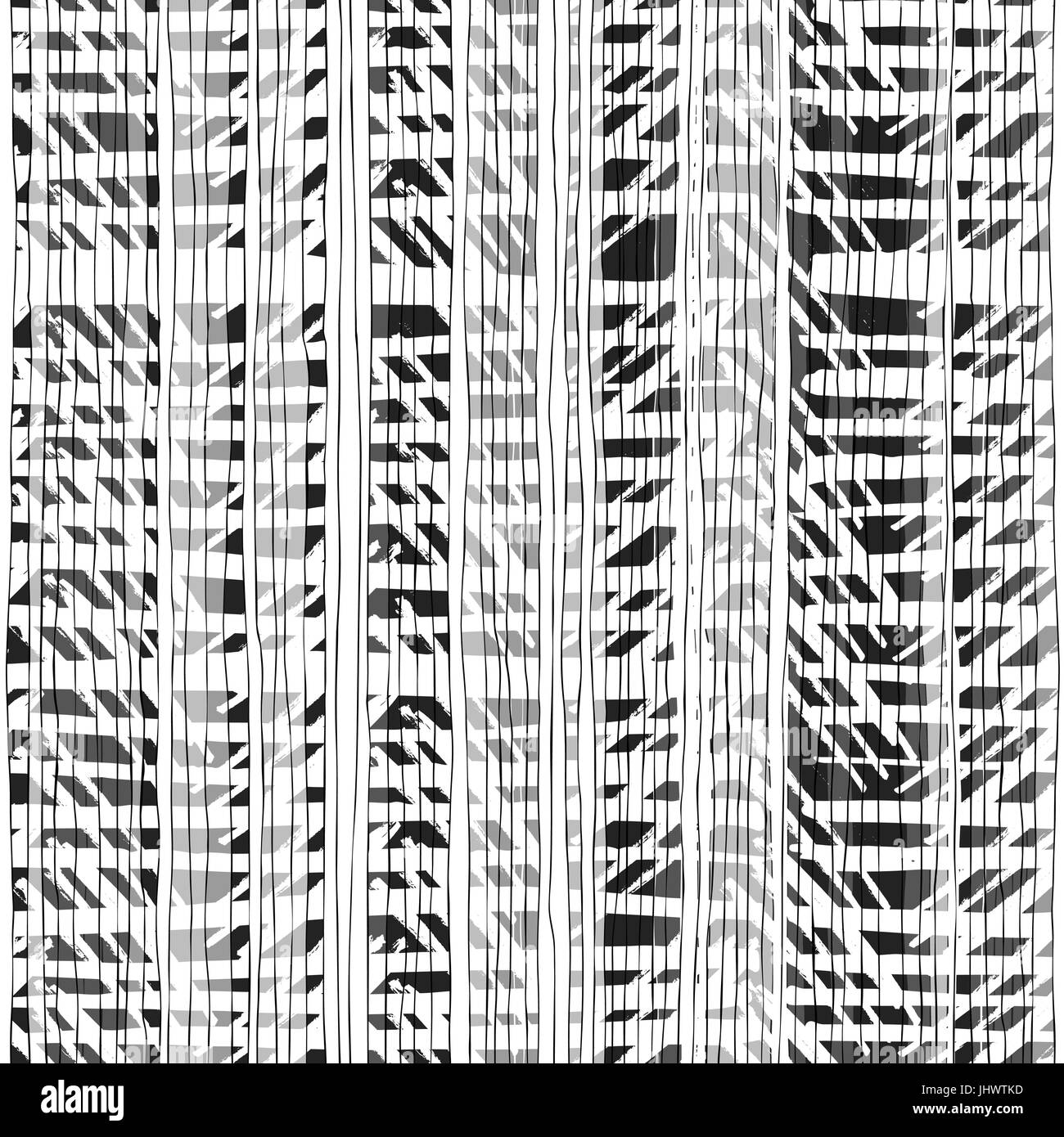 Abstract monochrome hand drawn stripes background. Seamless hand-drawn ...