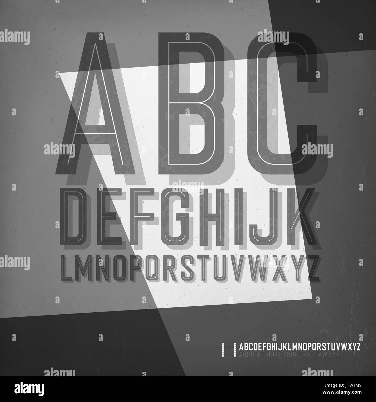 Old movie film font Stock Vector Images - Alamy