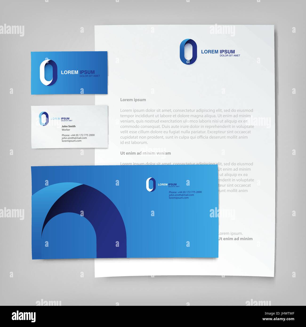 Corporate identity template. Abstract logo on letter envelope, business ...