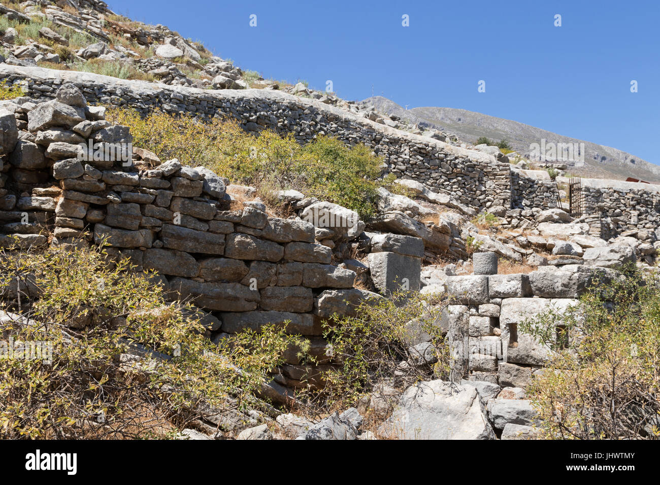 Symi Island, South Aegean, Greece - Drakos, the remains of an ancient ...