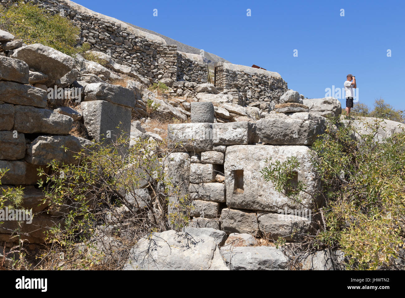 Symi Island, South Aegean, Greece - Drakos, the remains of an ancient ...