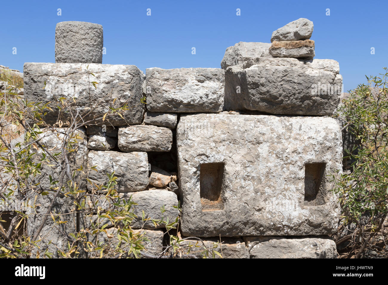 Symi Island, South Aegean, Greece - Drakos, the remains of an ancient ...