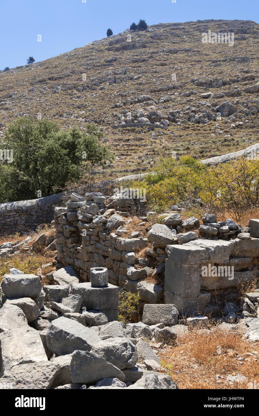 Symi Island, South Aegean, Greece - Drakos, the remains of an ancient ...