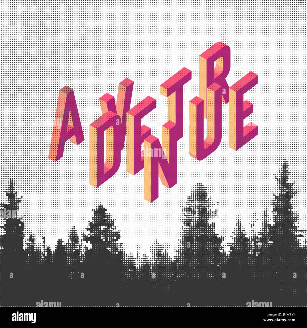 Forest Adventures Outdoor Background Concept. Halftone forest ...