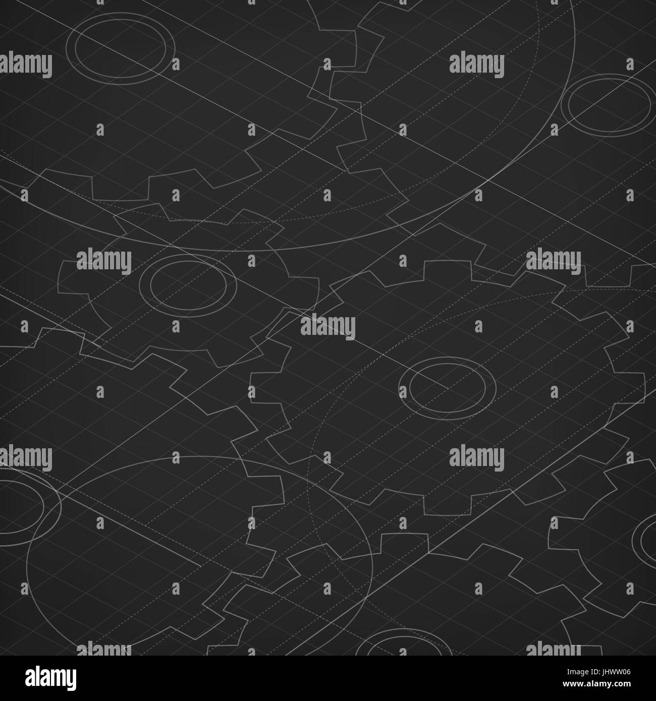 Blueprint of cogwheels. Technology abstract background. Black background Stock Vector Image ...