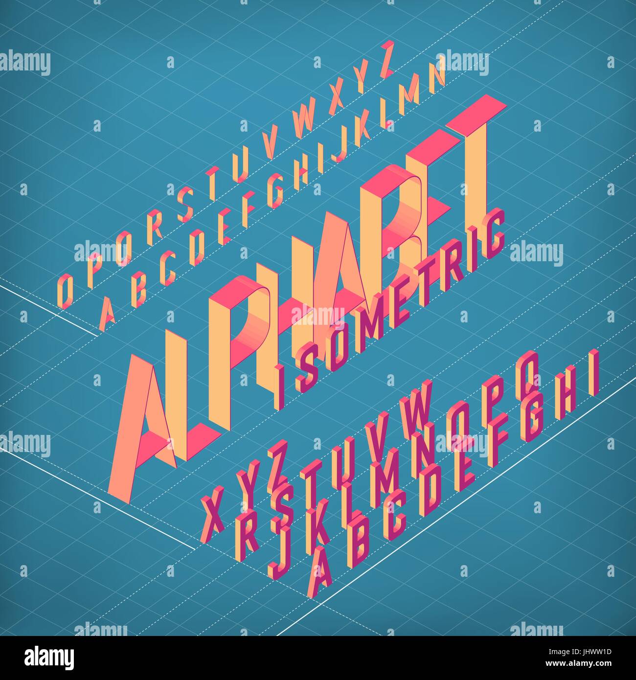 Isometric alphabet hi-res stock photography and images - Alamy