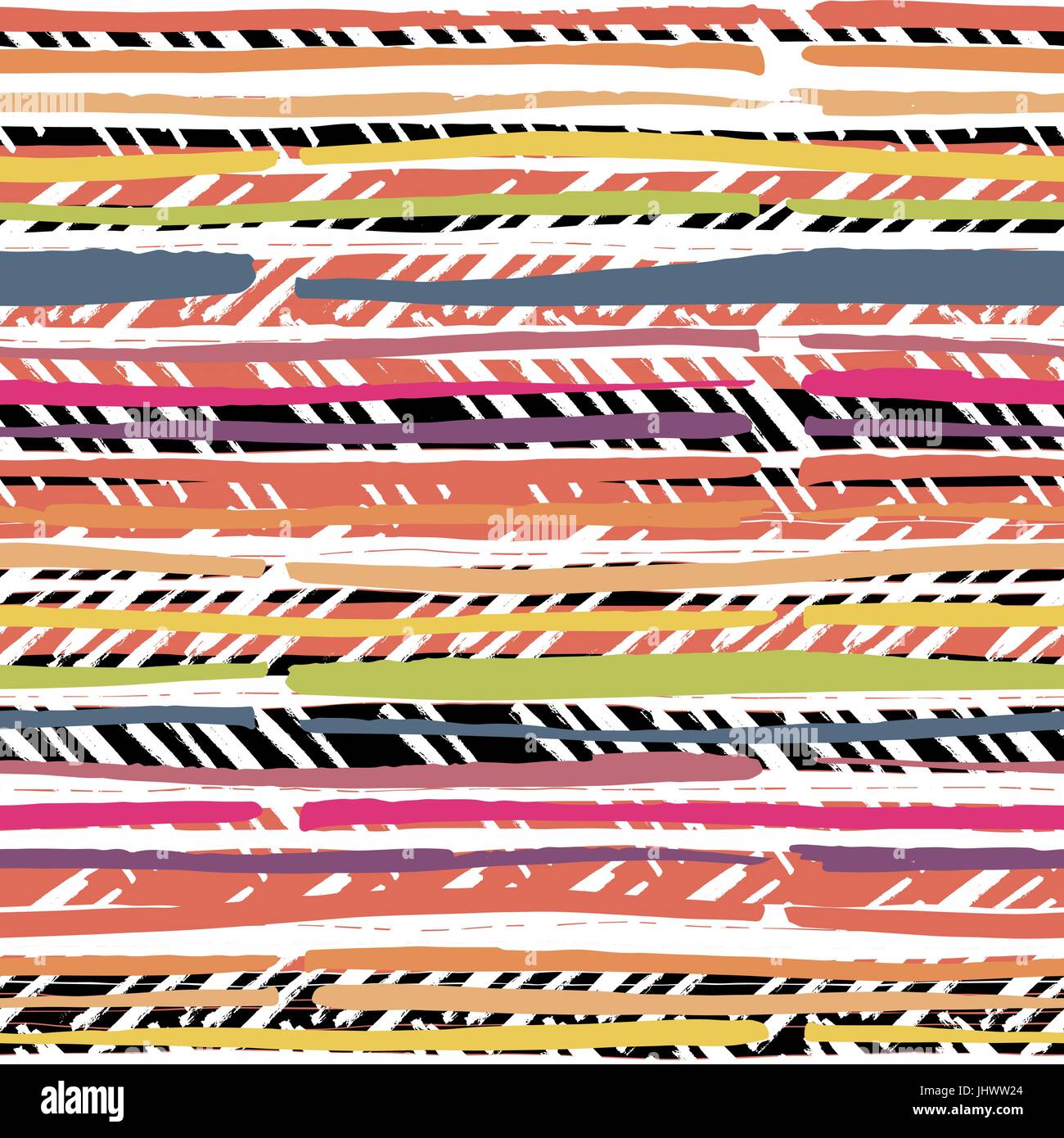 Abstract hand drawn colors stripes pattern. Seamless Stock Vector Image ...