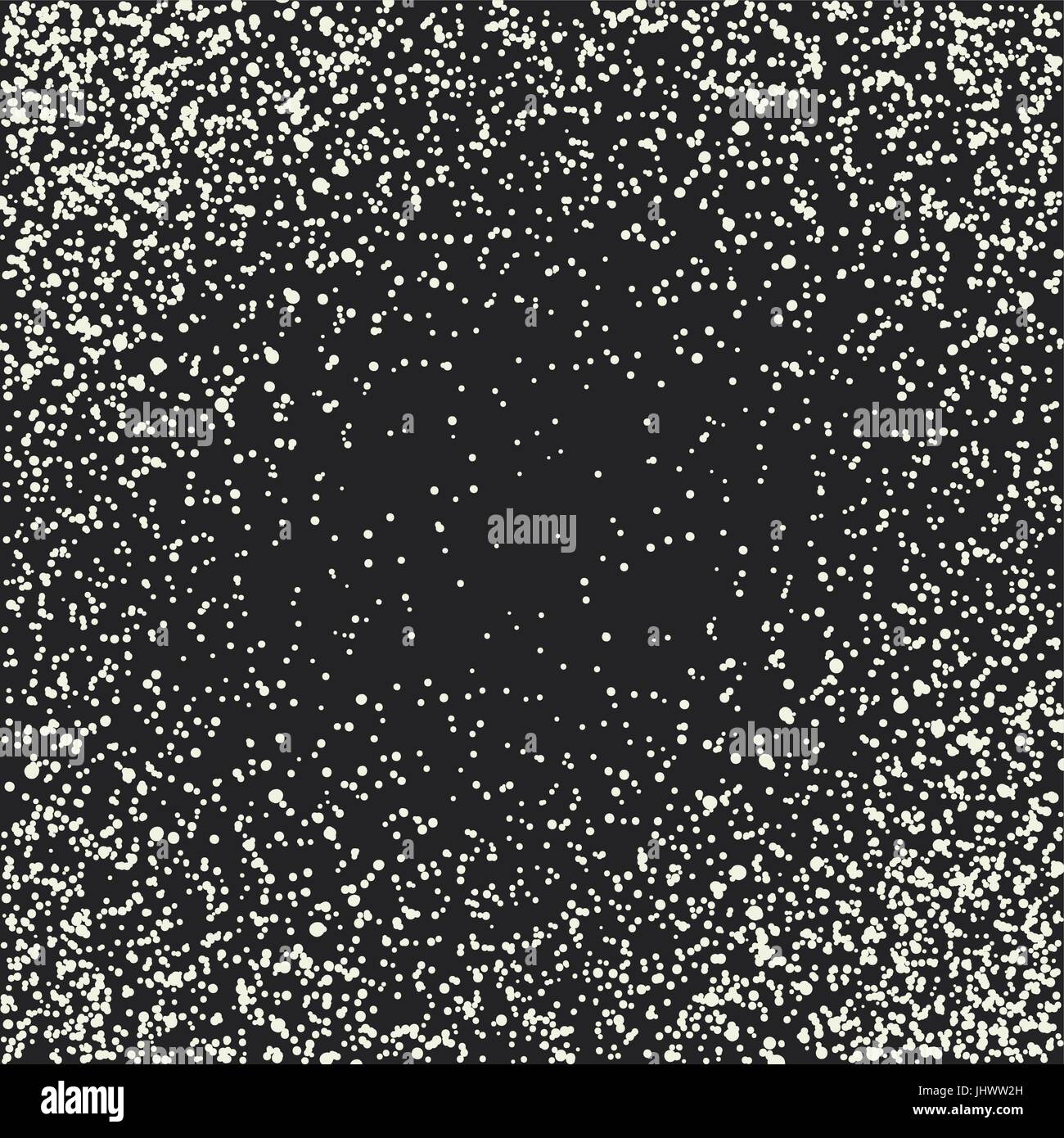 Abstract monochrome dotted background. White dots on black. With space ...