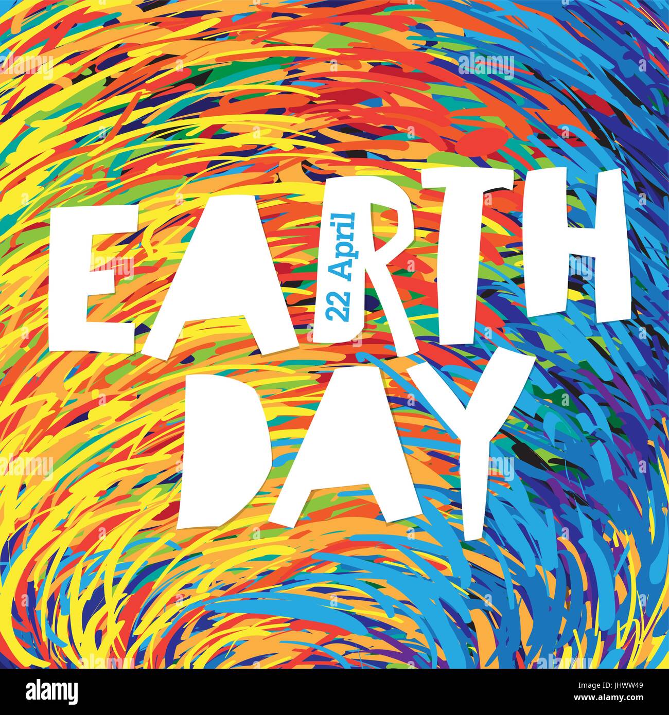 Earth Day Logo. 22 April text. Grunge texture in separate layer Stock ...