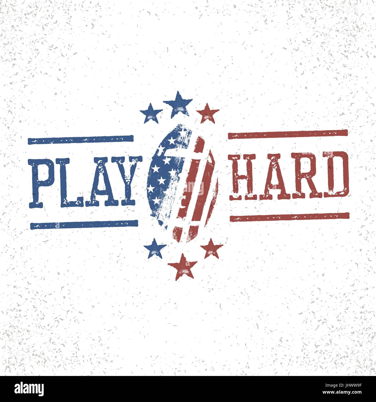 Play Hard American Football Stamp Illustration Stock Vector Image & Art ...