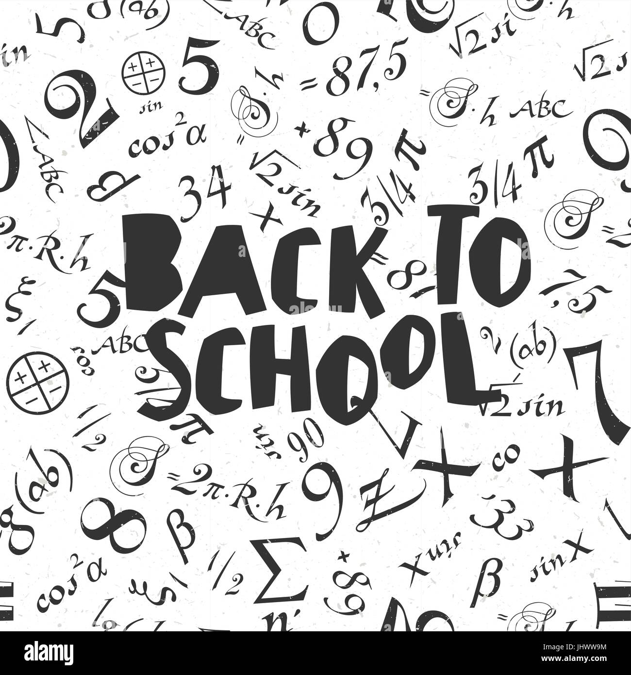 Back to school poster design with seamless numbers pattern background ...