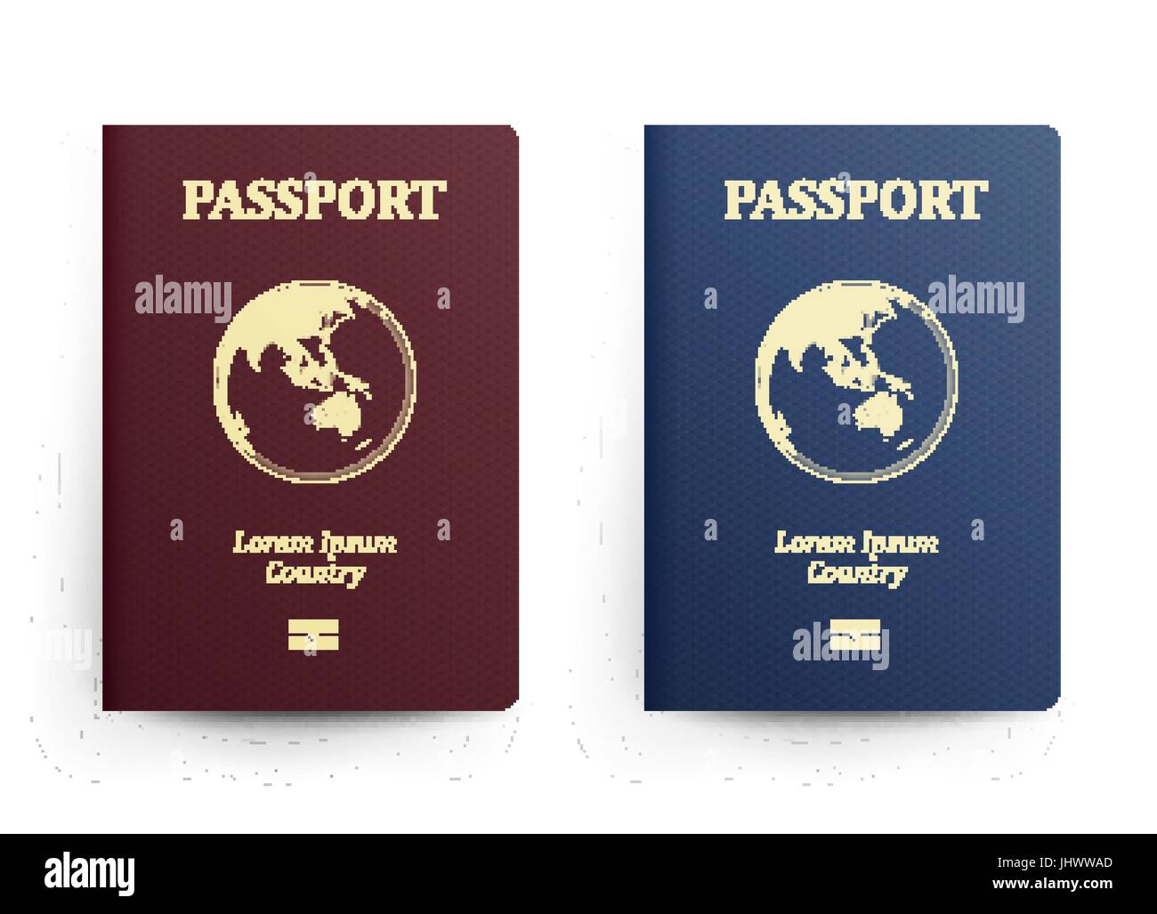 Passport With Map. Australia. Realistic Vector Illustration. Red And ...