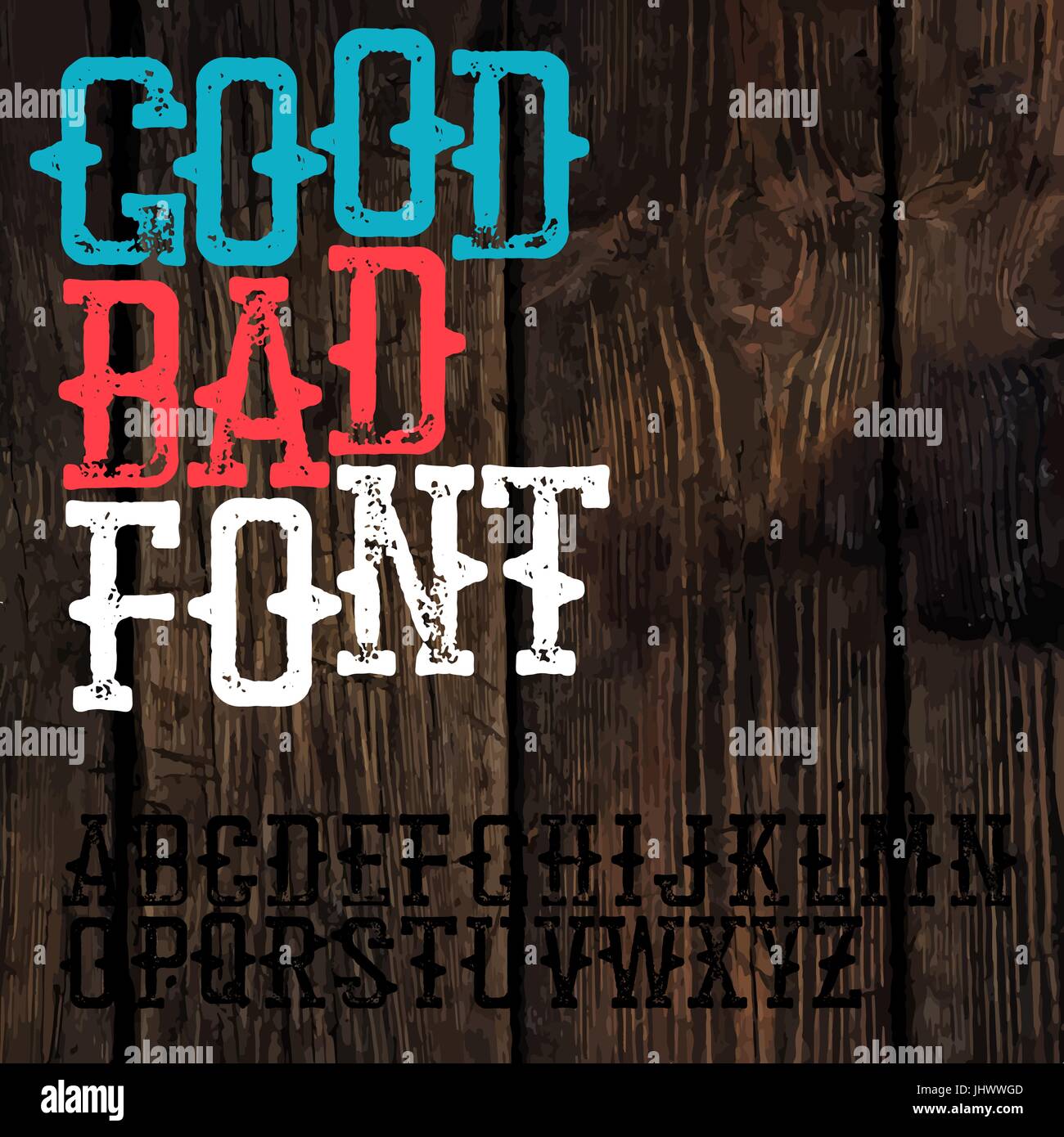 Wild West Font. Western alphabet. Typography design on wooden ...