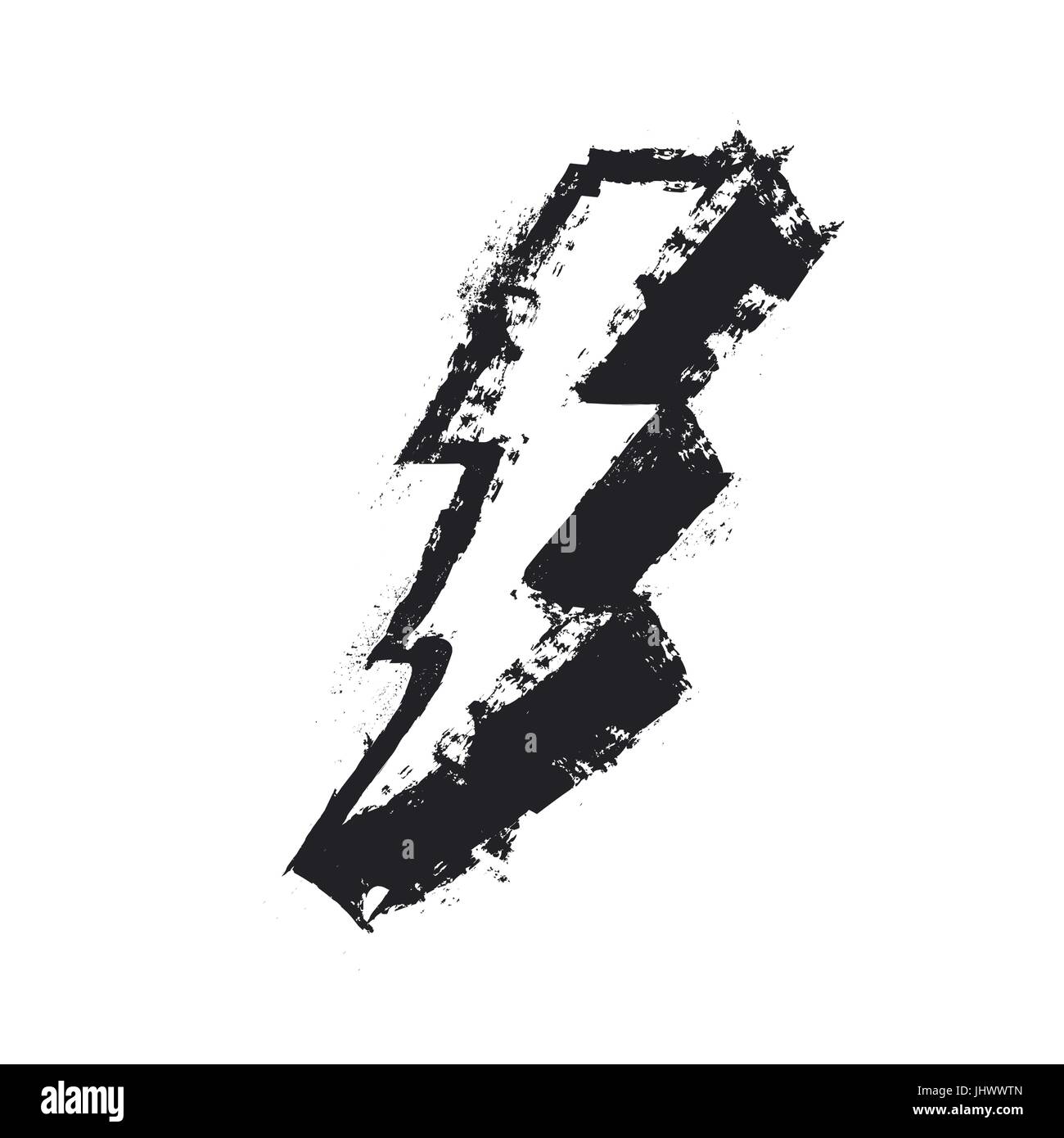 Lightning bolt grunge icon. Thunderbolt vector illustration. Levin ...