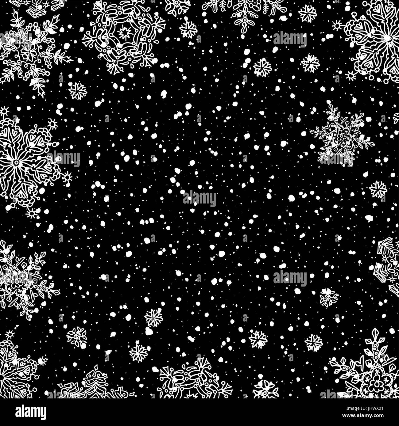 Elegant snowflake background Black and White Stock Photos & Images - Alamy