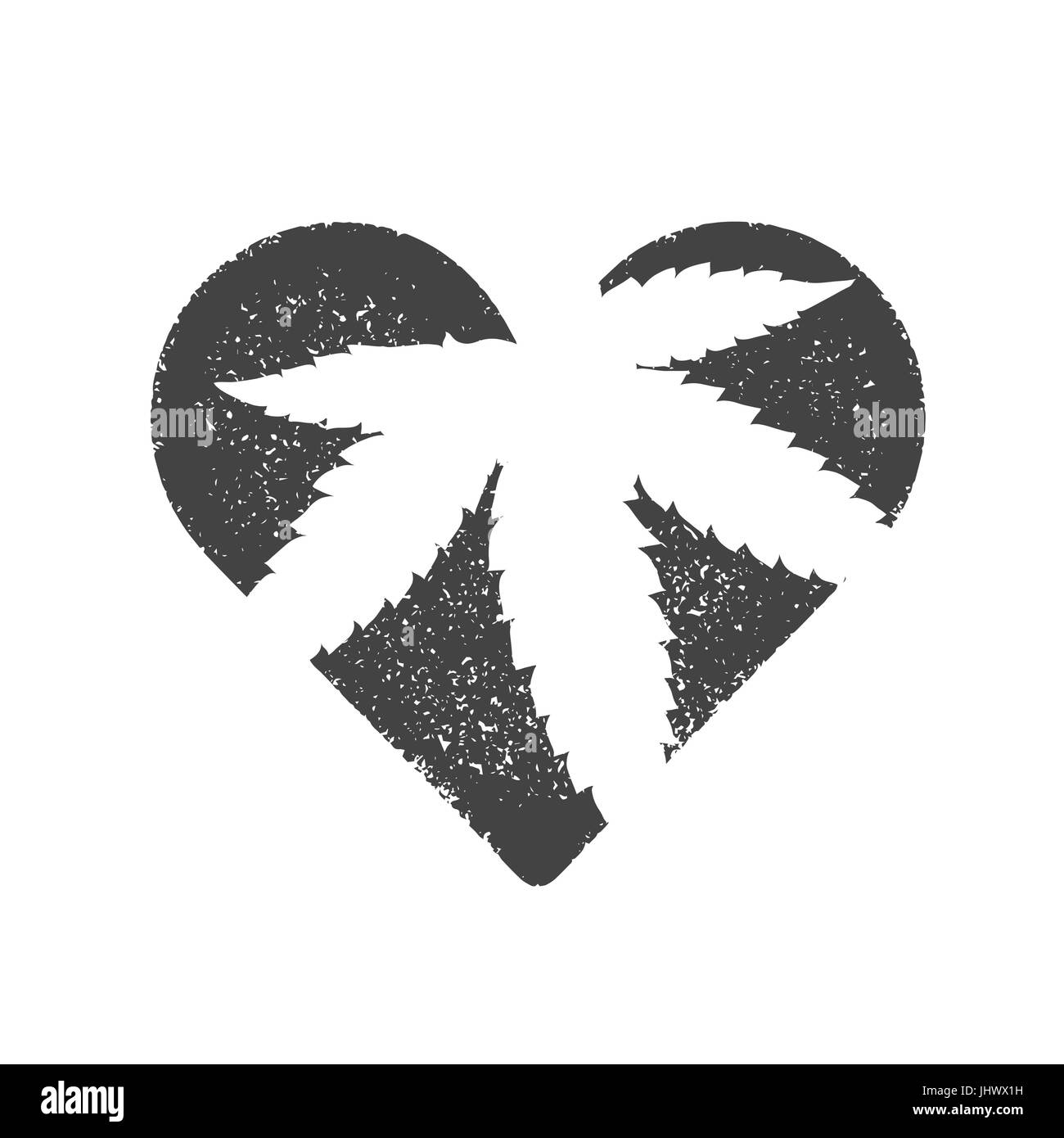 Heart symbol with cannabis leaf inside. Marijuana vector illustration Stock Vector Image & Art ...