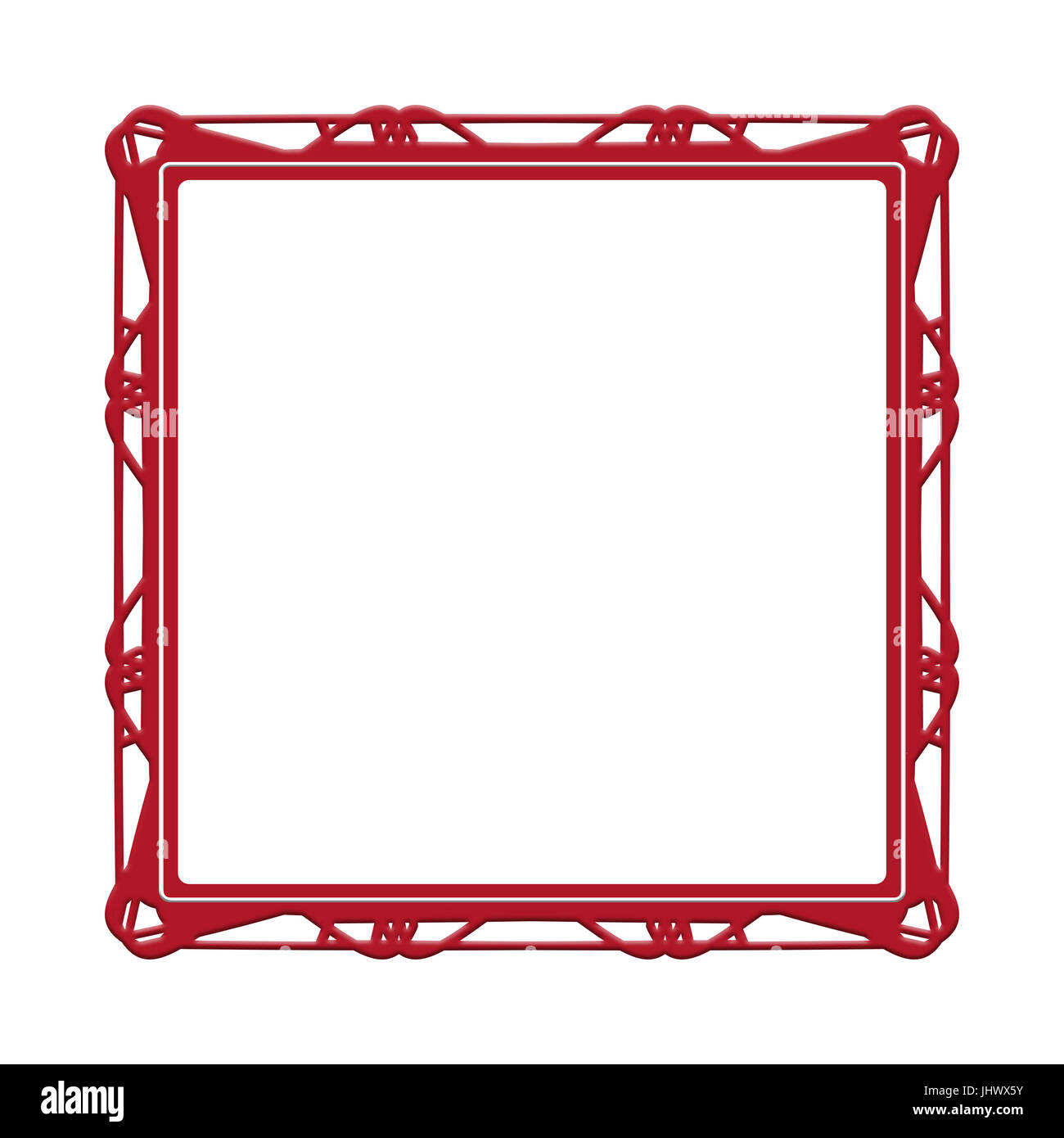 Vintage red frame on a white background Stock Photo - Alamy